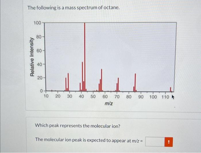 Solved The following is a mass spectrum of octane. Which | Chegg.com