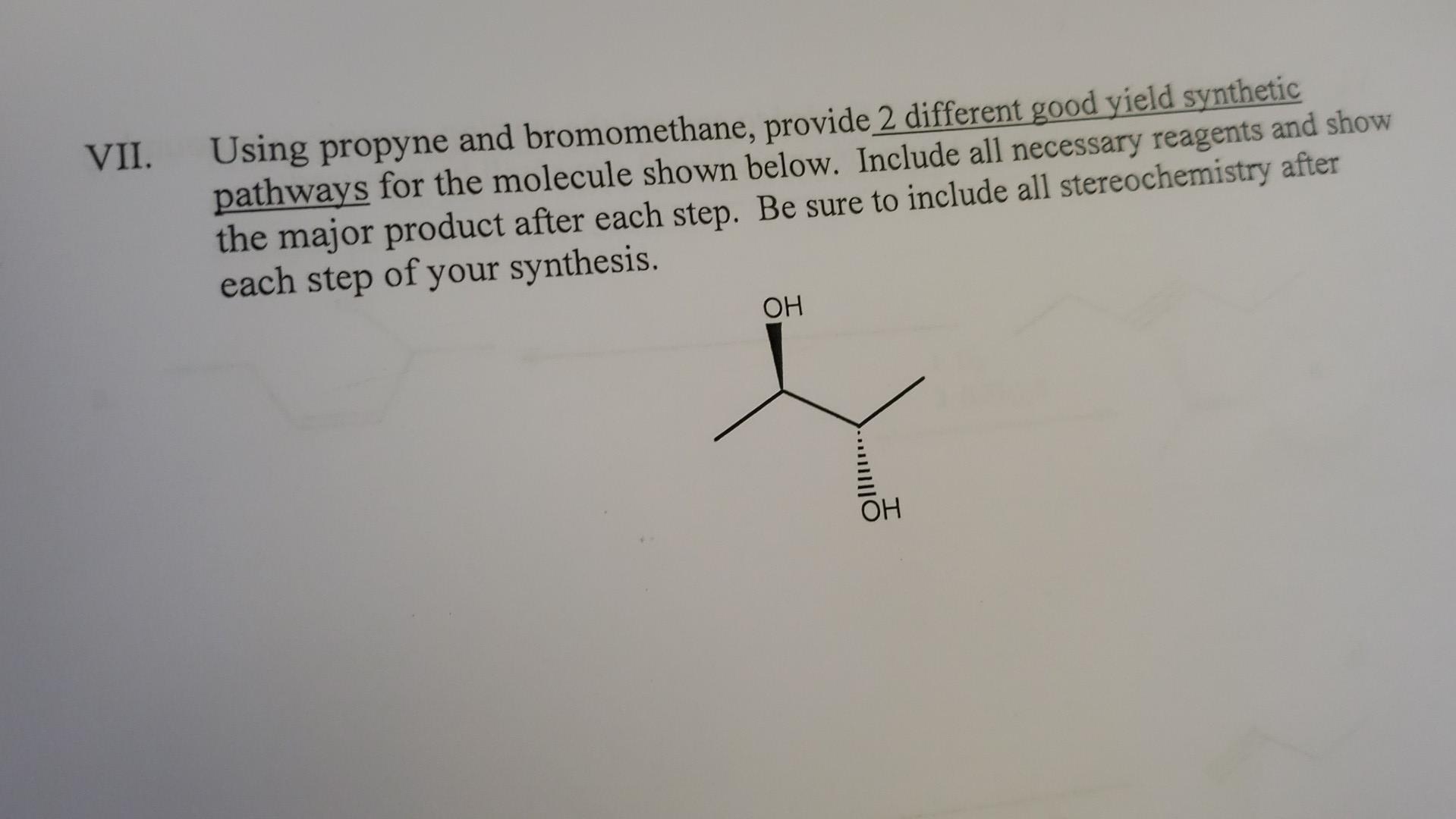 Solved II. Using propyne and bromomethane, provide 2 | Chegg.com