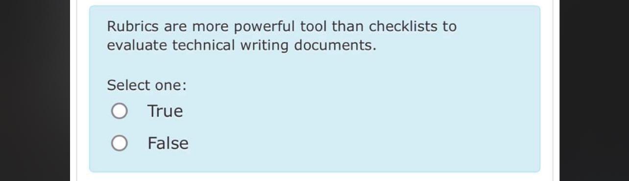 Solved Rubrics are more powerful tool than checklists to | Chegg.com