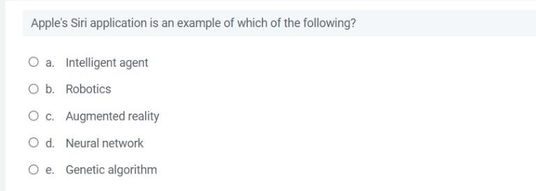 Solved Apple's Siri application is an example of which of | Chegg.com
