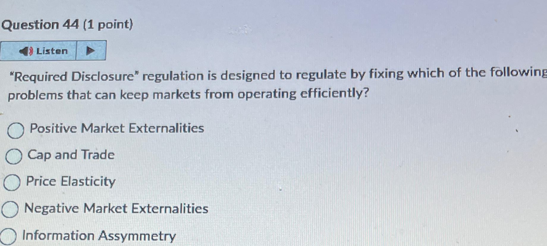 Solved Question 44 (1 ﻿point)Listen"Required Disclosure" | Chegg.com