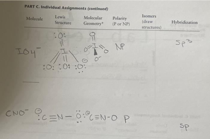 Solved PART C. Individual Assignments (continued) | Chegg.com