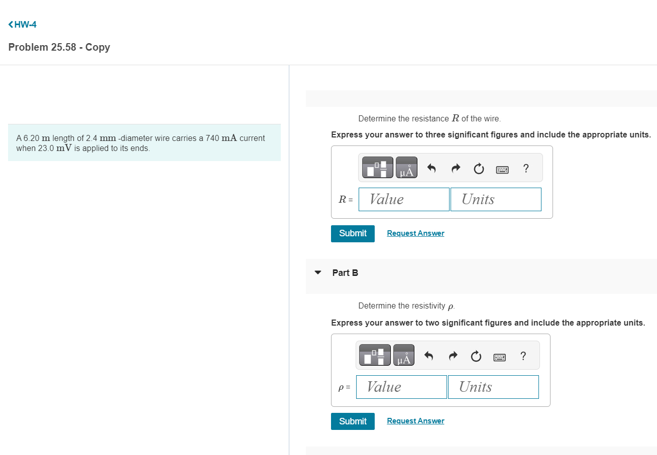 Solved A 6.20 ﻿m ﻿length of 2.4 ﻿mm ﻿-diameter wire carries | Chegg.com