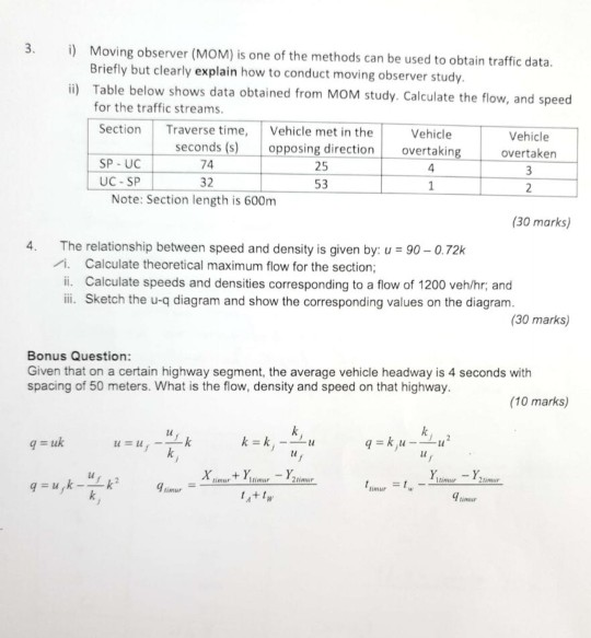 Solved 3. 4 i) Moving observer (MOM) is one of the methods | Chegg.com