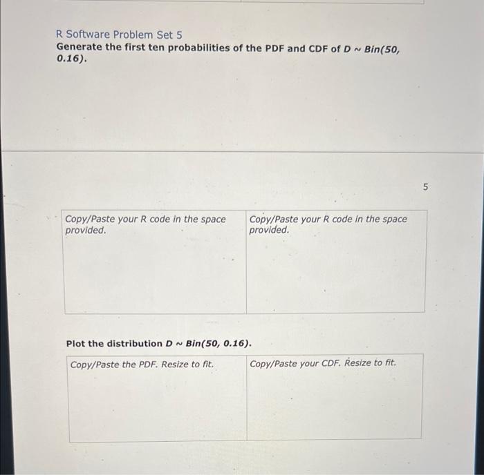 Solved R Software Problem Set 5 Generate the first ten | Chegg.com