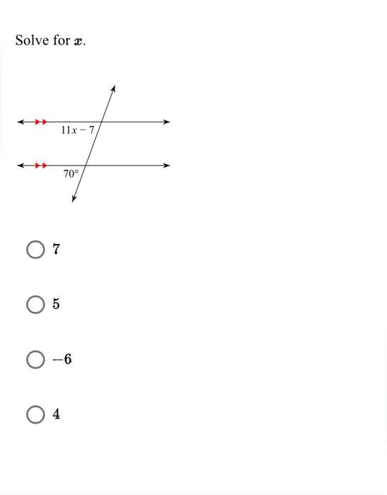 Solved Solve for x. 7 5 −6 | Chegg.com