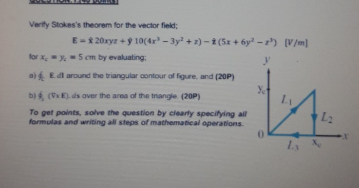 Solved Verify Stokes's theorem for the vector field: E = | Chegg.com
