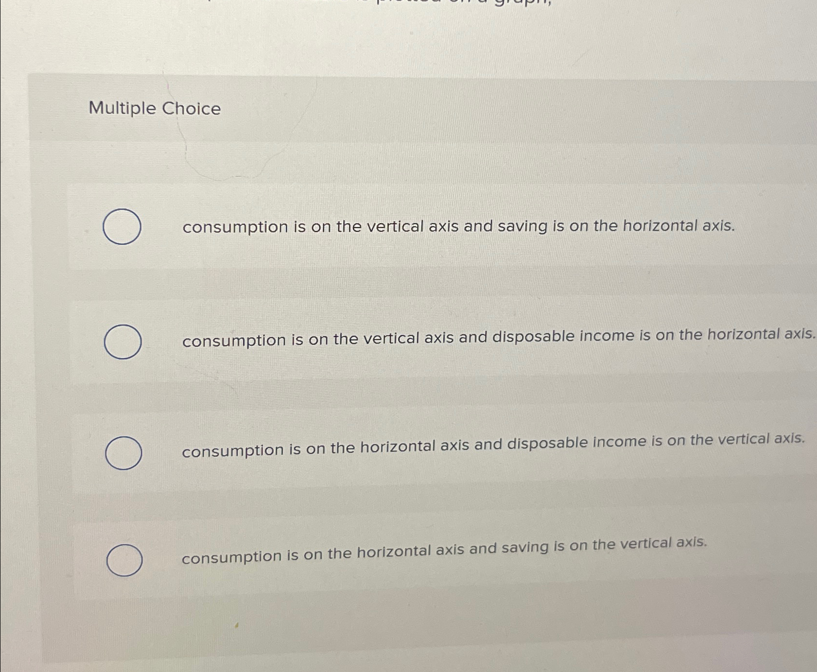 Solved Multiple Choiceconsumption is on the vertical axis | Chegg.com