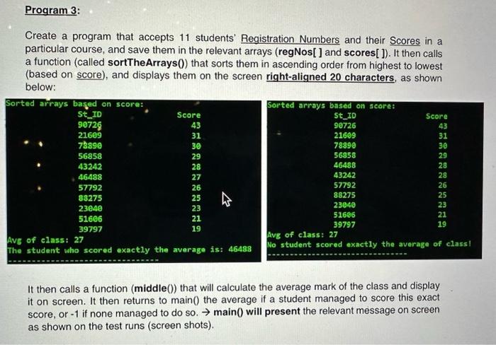 Solved Create a program that accepts 11 students' | Chegg.com