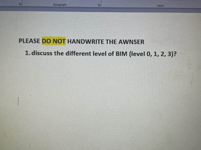 Solved PLEASE DO NOT HANDWRITE THE AWNSER 1. discuss the | Chegg.com