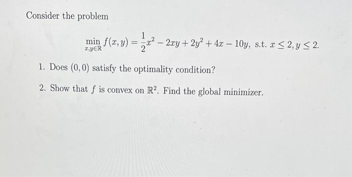 Solved Consider the problem | Chegg.com