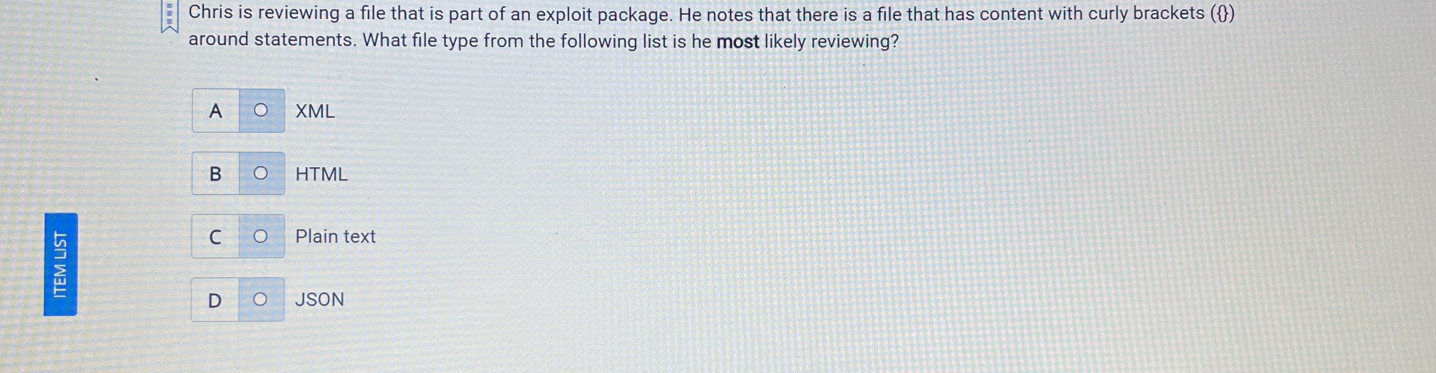 Solved Chris is reviewing a file that is part of an exploit | Chegg.com