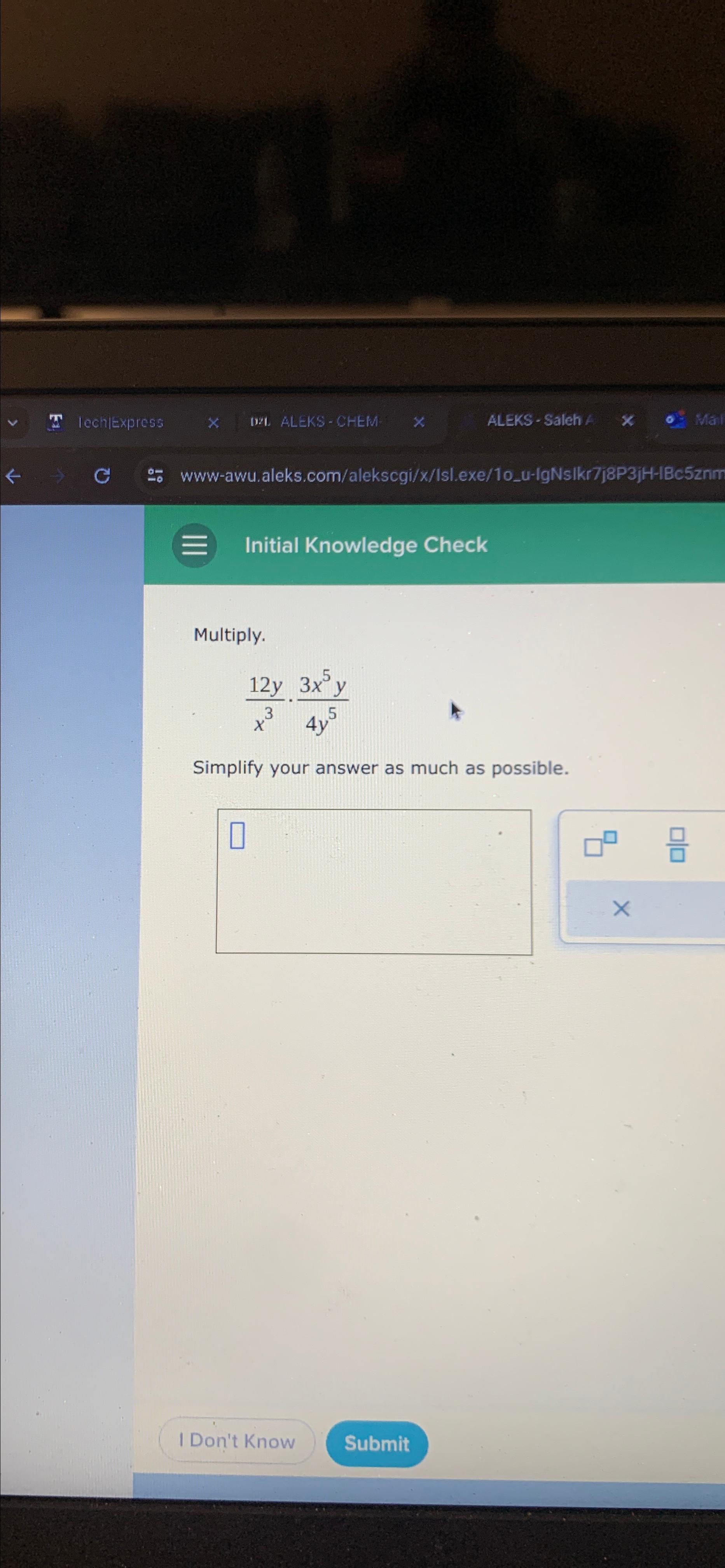 Solved Initial Knowledge CheckMultiply.12yx3*3x5y4y5Simplify | Chegg.com Solved Initial Knowledge CheckMultiply.12yx3*3x5y4y5Simplify | Chegg.com