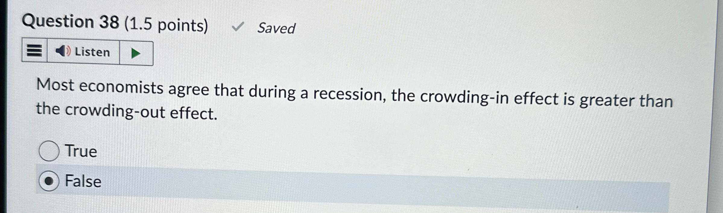 Solved Question 38 (1.5 ﻿points) ﻿SavedListenMost | Chegg.com