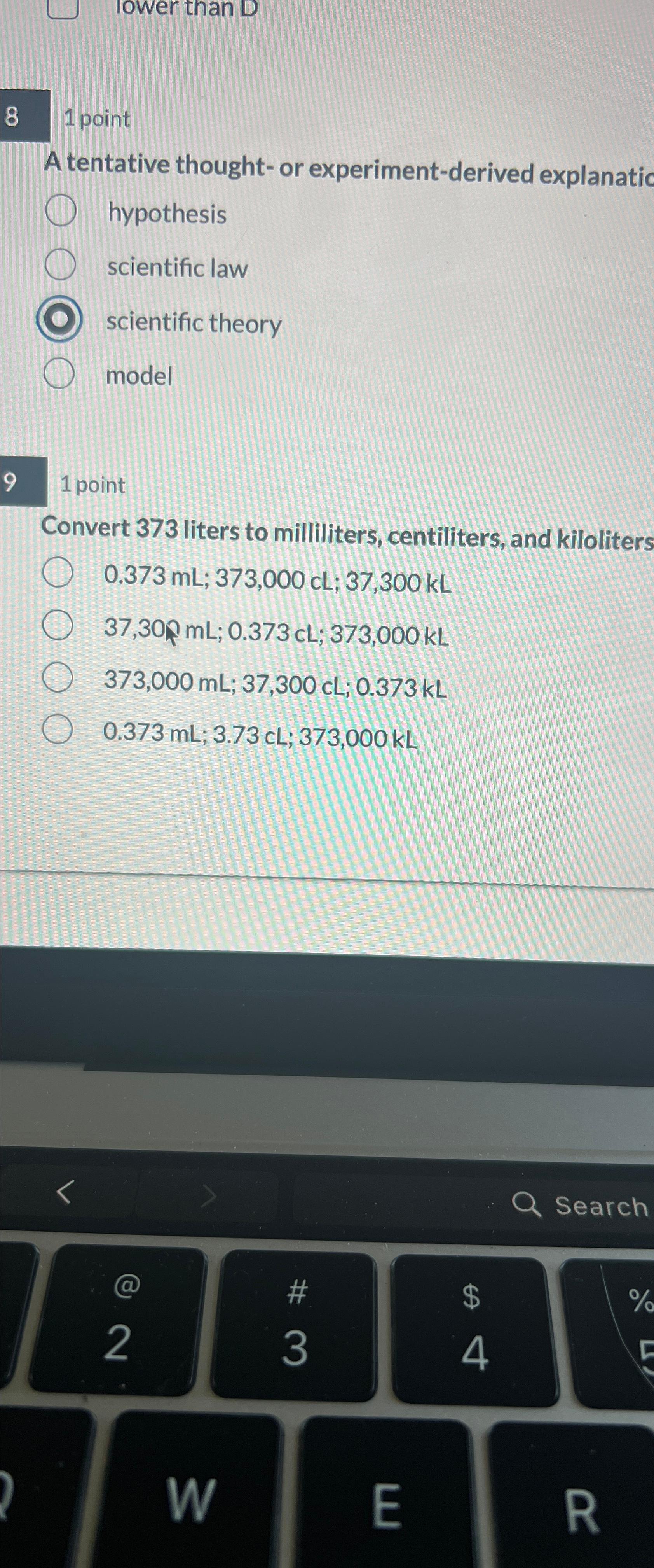 Solved 1 ﻿pointA tentative thought- ﻿or experiment-derived | Chegg.com
