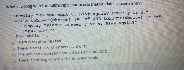 Solved What Is Wrong With The Following Pseudocode That 3481