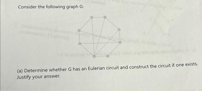 Solved Consider the following graph G: points (a) Determine | Chegg.com