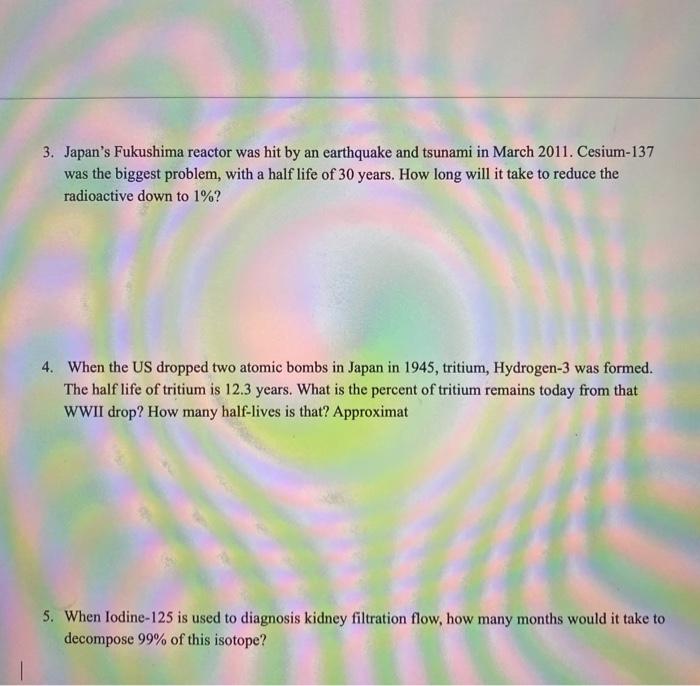 Solved Nuclear Chemistry Worksheet For each problem, show | Chegg.com