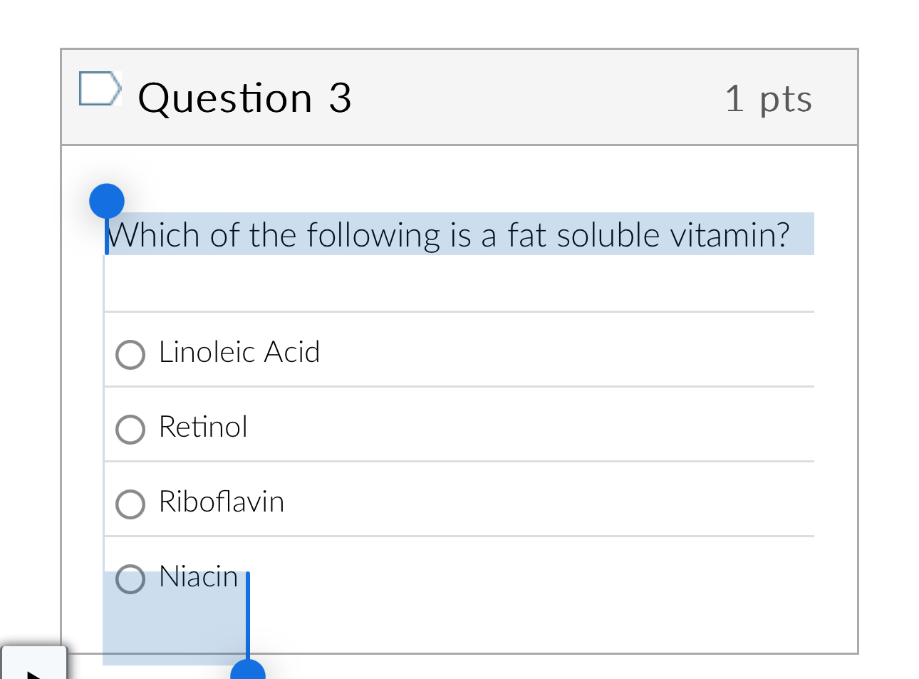 Solved Question 31 ﻿ptsWhich of the following is a fat | Chegg.com