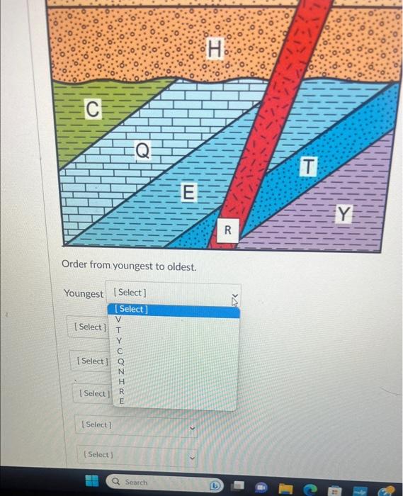 Solved Question 8 3 pts Order from youngest to oldest. | Chegg.com