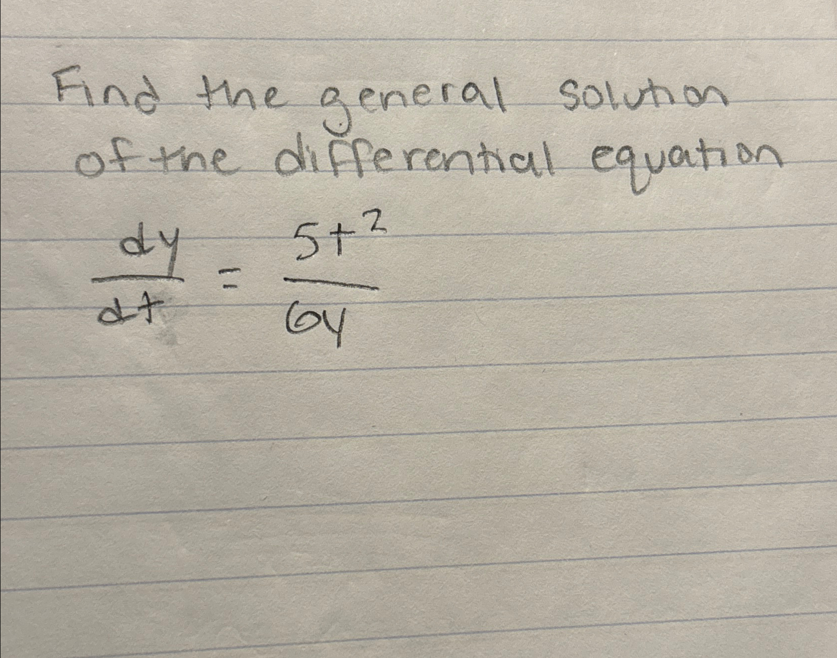 Solved Find the general solution of the differential | Chegg.com