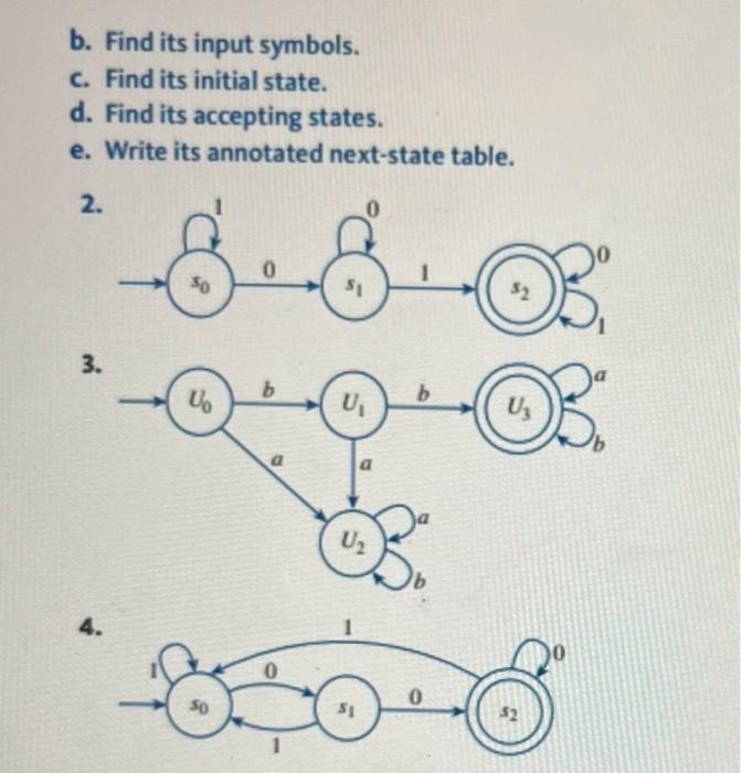 Solved In 2 7 A Finite State Automaton Is Given By A