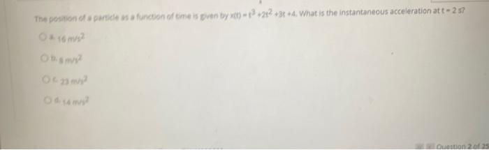 Solved The position of spades a function of times ven by | Chegg.com