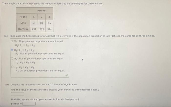 Solved The sample data below represent the number of late | Chegg.com