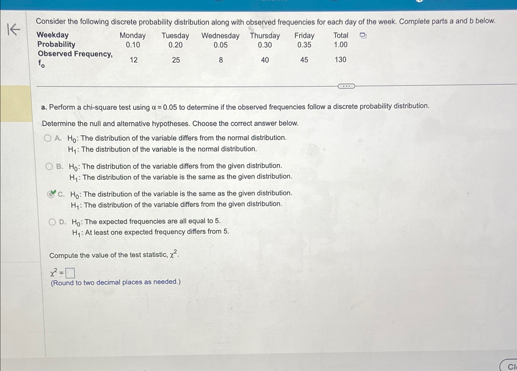 Solved Consider the following discrete probability | Chegg.com
