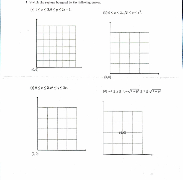 [Solved]: Sketch the regions bounded by the following curv