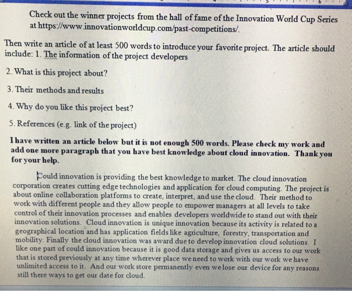 Solved Hello there, I wrote a paragraph about cloud | Chegg.com