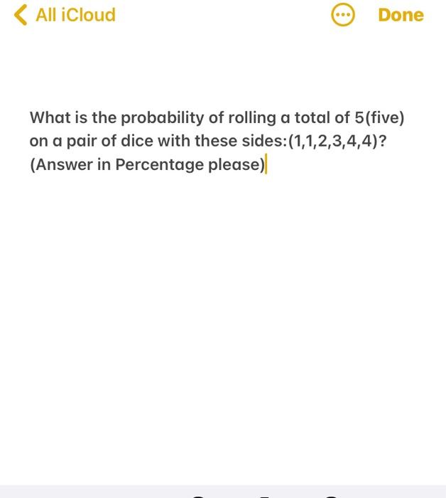 Solved What is the probability of rolling a total of 5 | Chegg.com