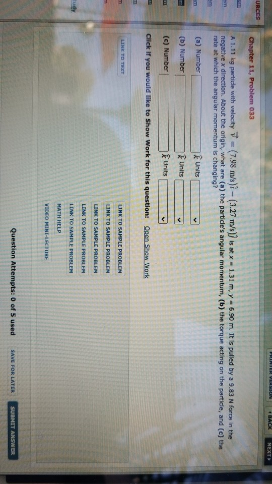 Solved PRINTER VERSION BACK NEXT URCES Chapter 11, Problem | Chegg.com