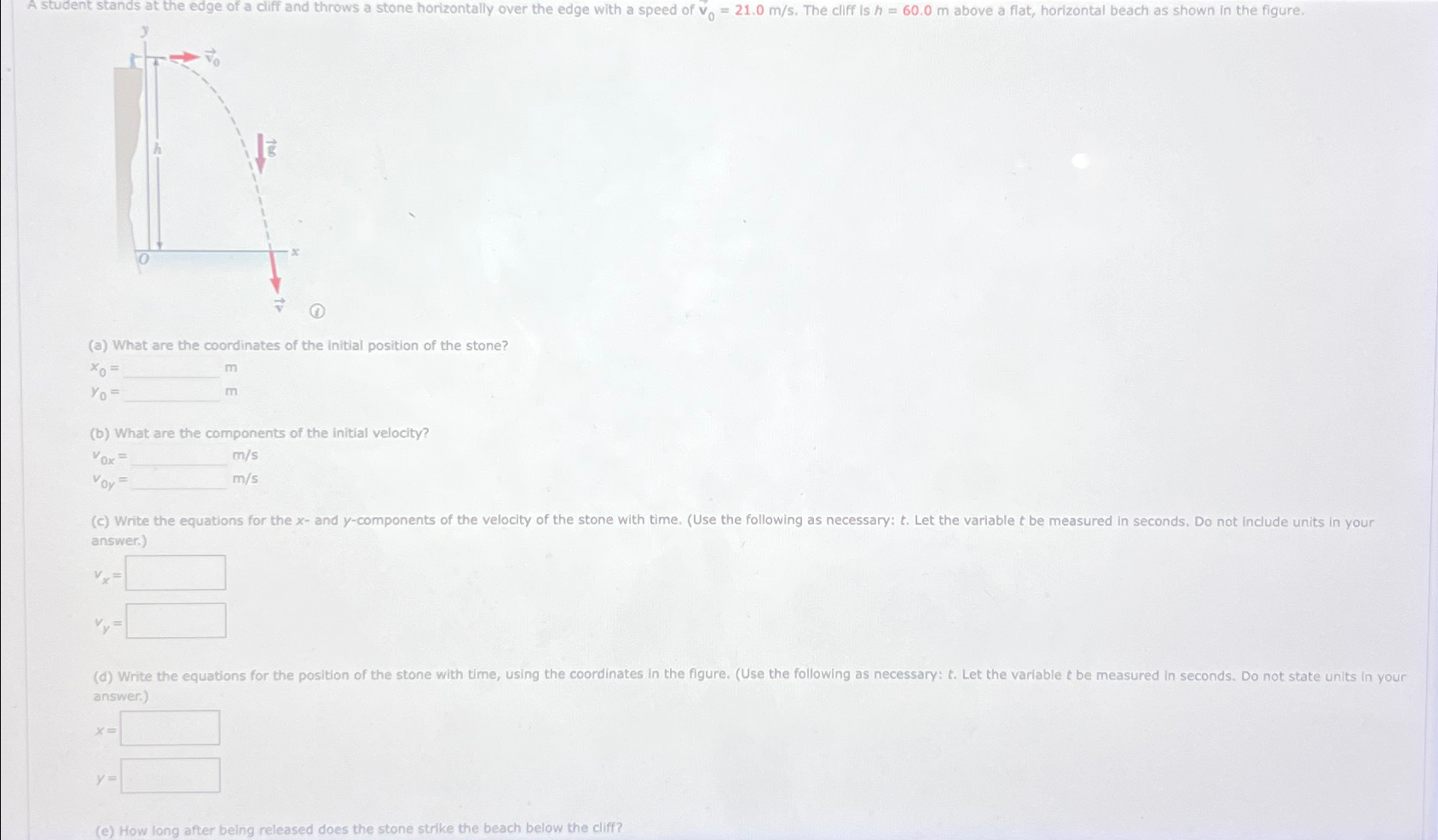Solved (a) ﻿What are the coordinates of the initial position | Chegg.com