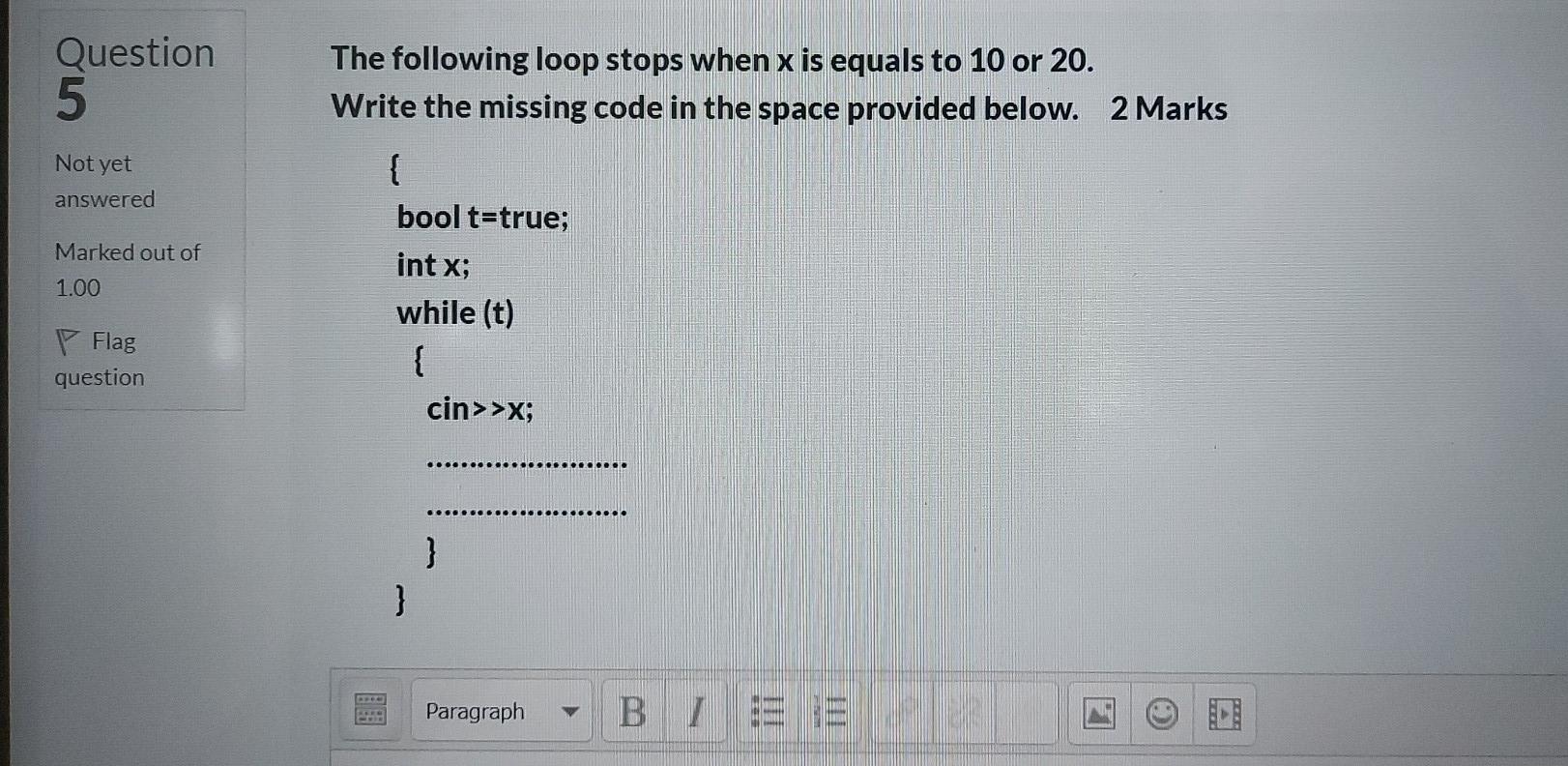 Solved Question 1 Write a loop of your choice that continue | Chegg.com