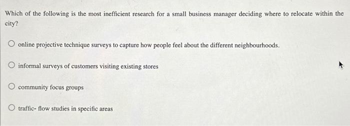 Solved Which of the following is the most inefficient | Chegg.com