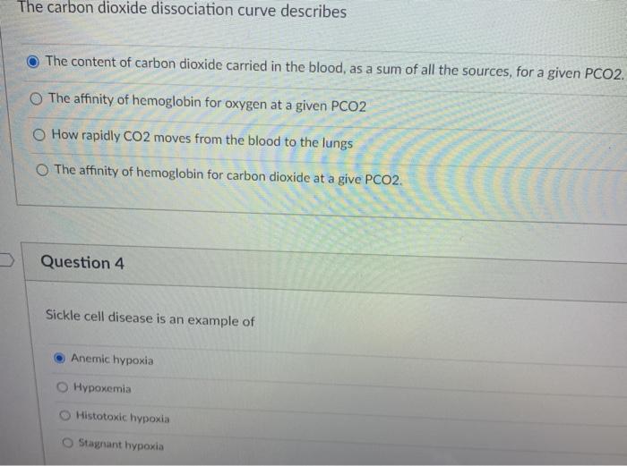 Solved The carbon dioxide dissociation curve describes The | Chegg.com