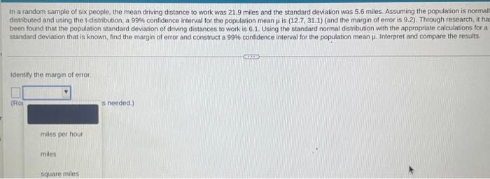 Solved a) margin of error b)construct 99% confidence | Chegg.com