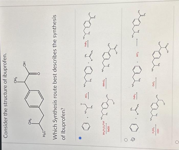 Solved O Consider the structure of ibuprofen. cor CH3 H3C | Chegg.com