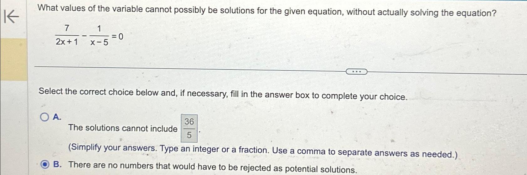 Solved What values of the variable cannot possibly be | Chegg.com