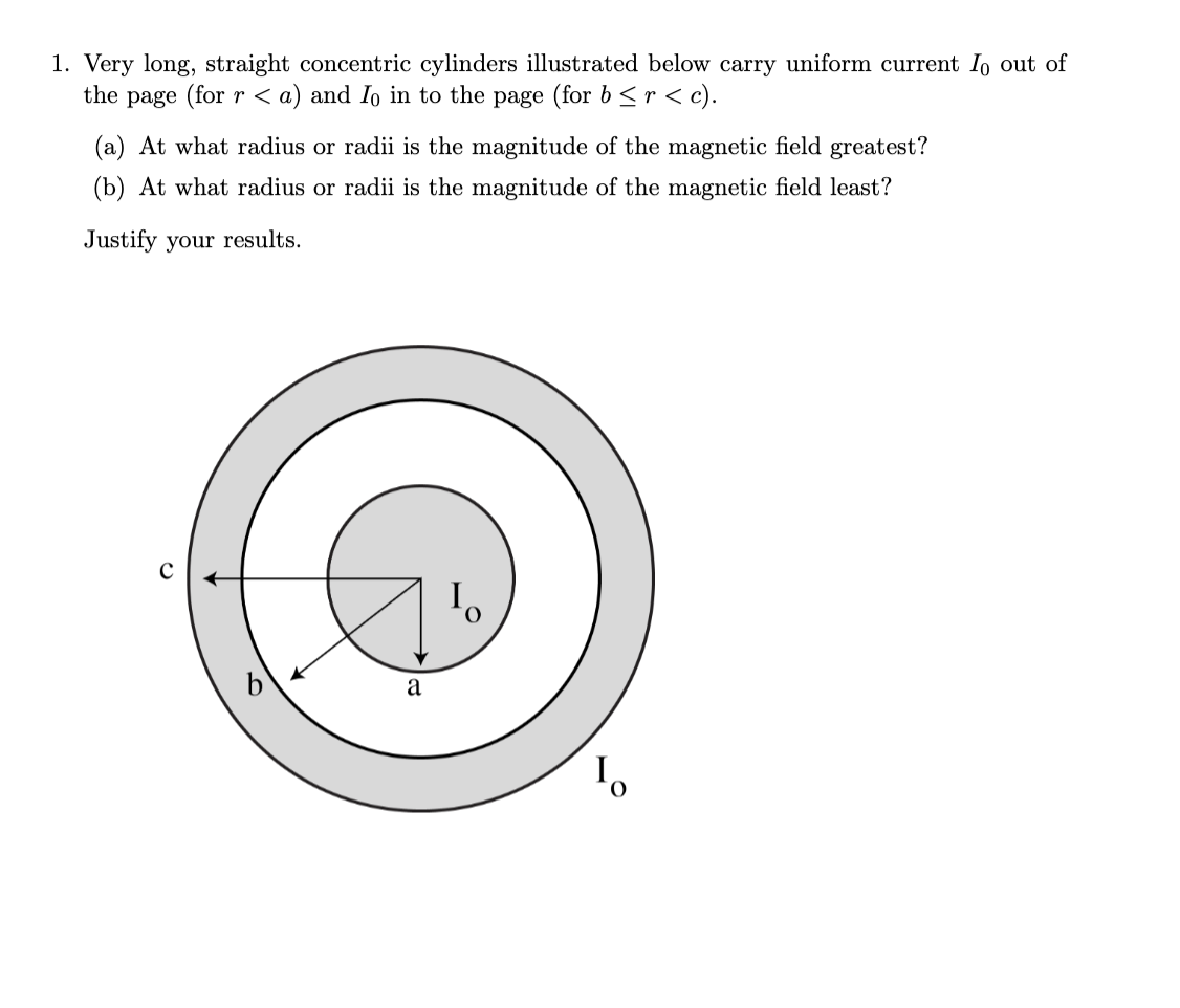 Solved Very long, straight concentric cylinders illustrated | Chegg.com