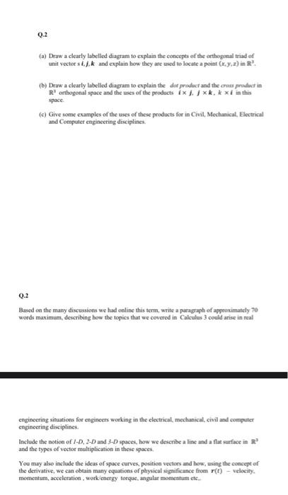 Solved 0.2 (a) Draw a clearly labelled diagram to explain | Chegg.com