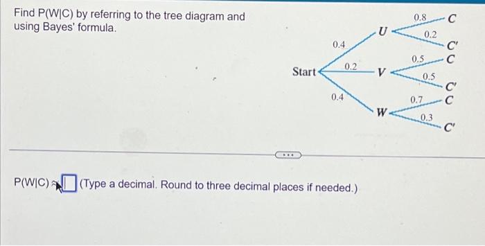 Solved Find P(WIC) by referring to the tree diagram and | Chegg.com