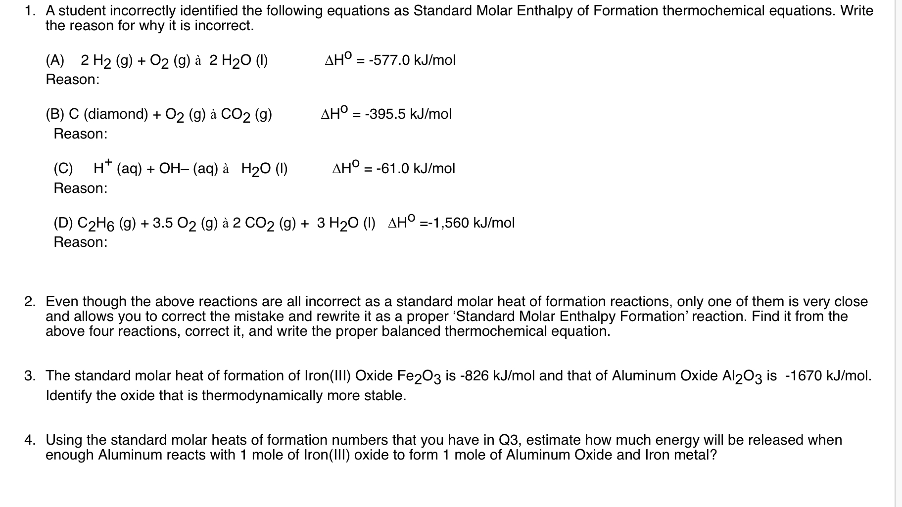 Solved A student incorrectly identified the following | Chegg.com