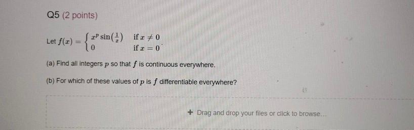 Solved Q5 (2 points) Let f(x) = { z Solved Q5 (2 points) Let f(x) = { z