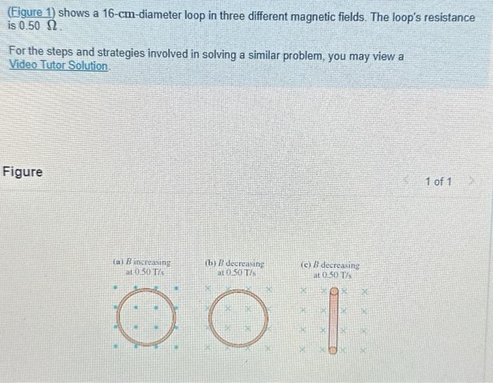 Solved (Eigure 1) shows a 16-cm-diameter loop in three | Chegg.com