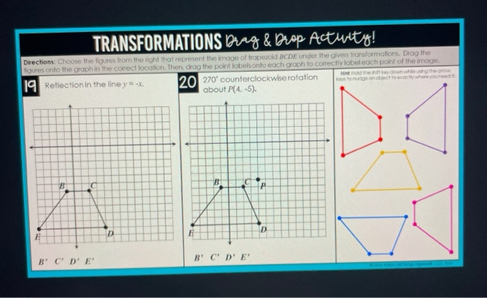 Solved TRANSFORMATIONS Dag & Drop Actuity! Directions: | Chegg.com