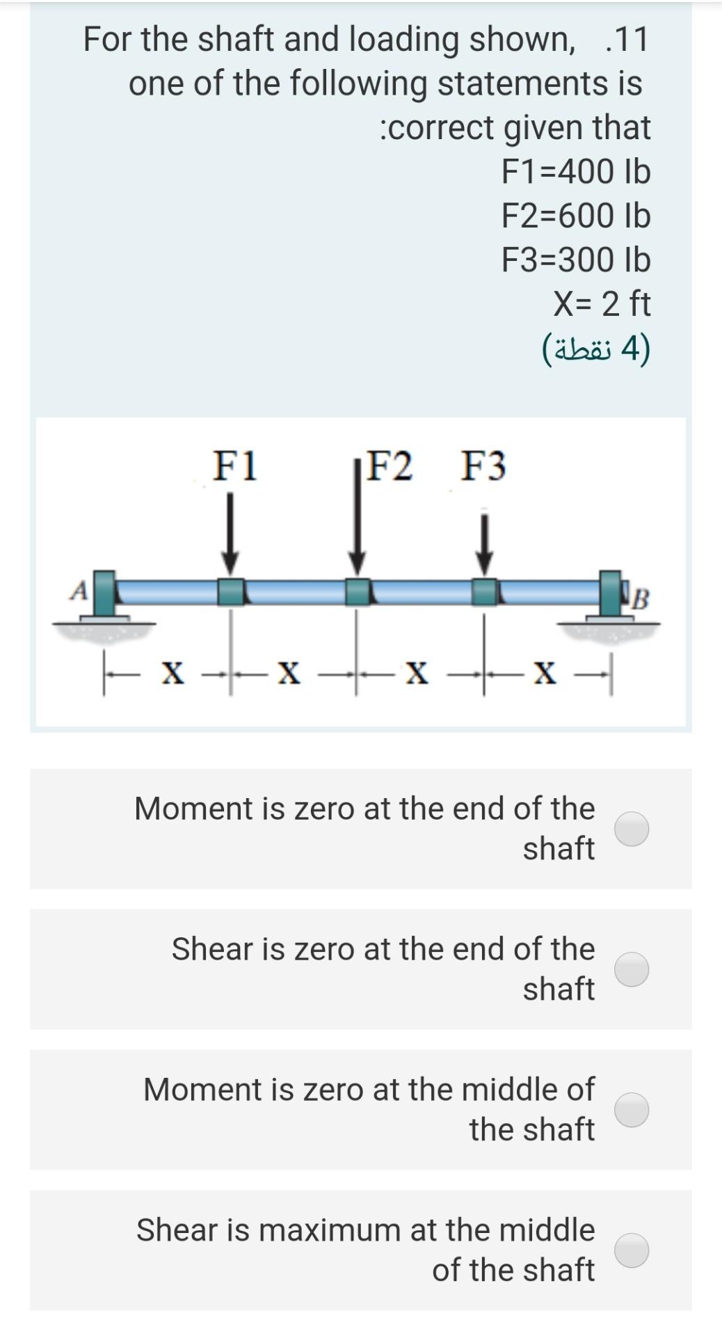 Solved For the shaft and loading shown, .11 one of the | Chegg.com
