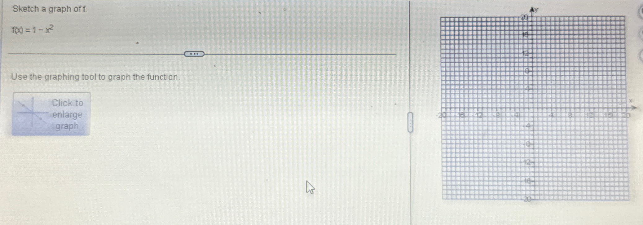 Solved Sketch a graph of ff(x)=1-x2Use the graphing tool to | Chegg.com
