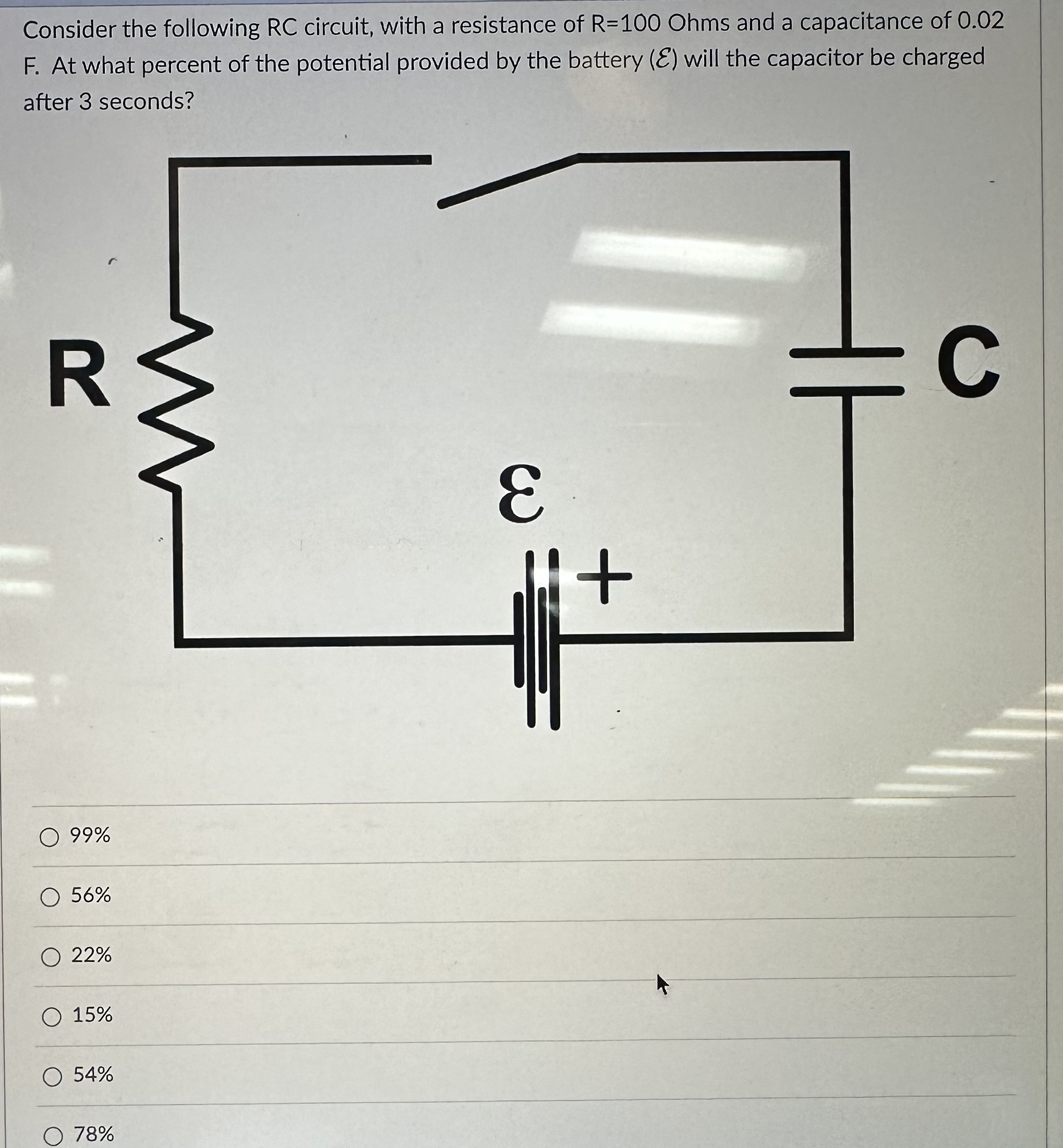 Solved Consider the following RC ﻿circuit, with a resistance | Chegg.com
